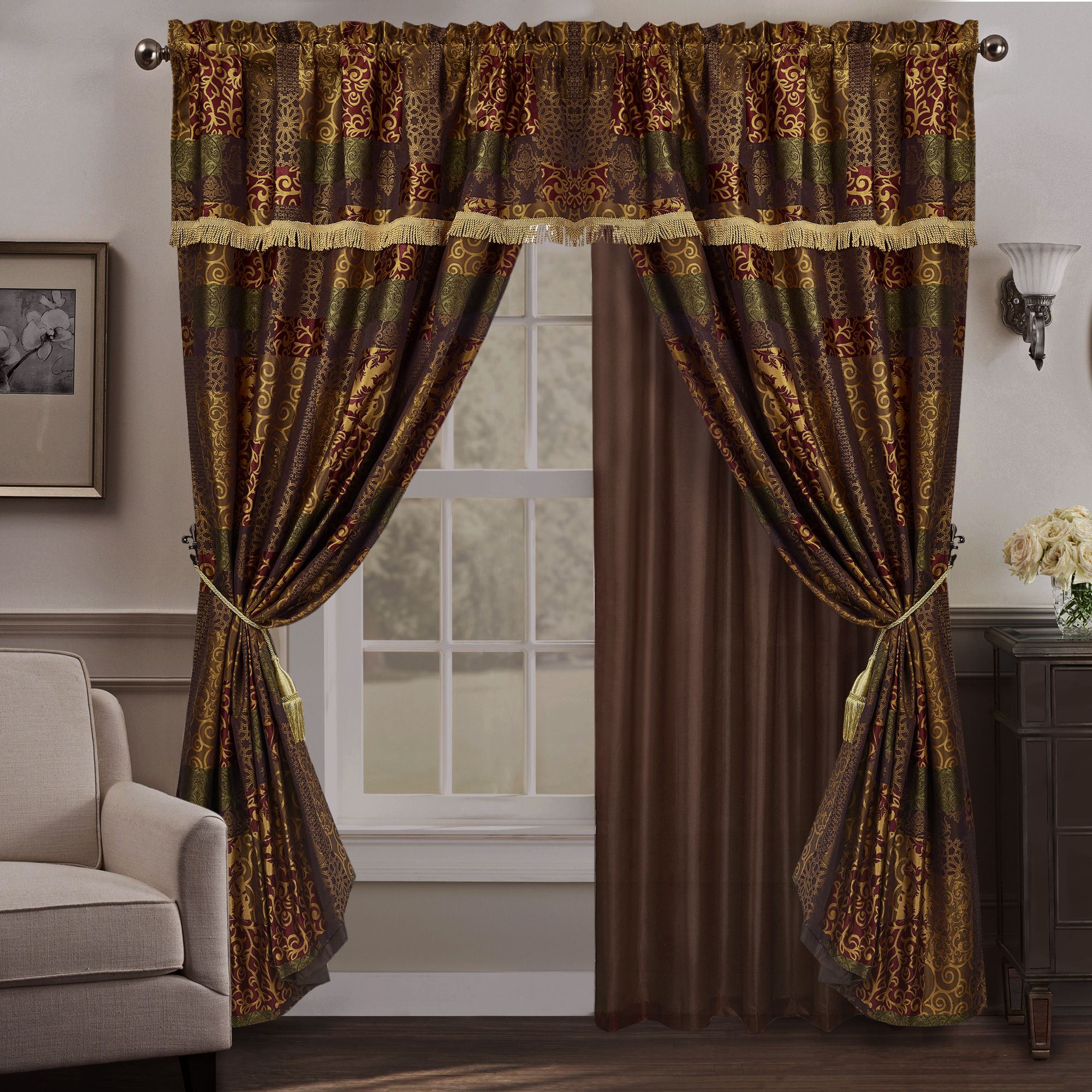 jacquard curtains sold on Temu United States