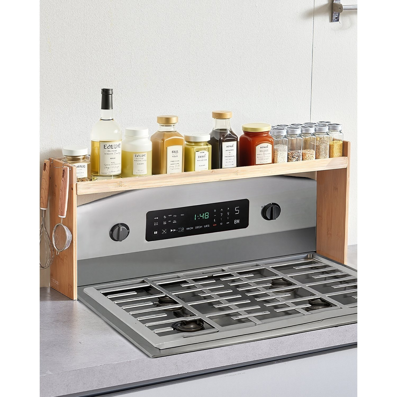 wooden spice rack sold on Temu United States