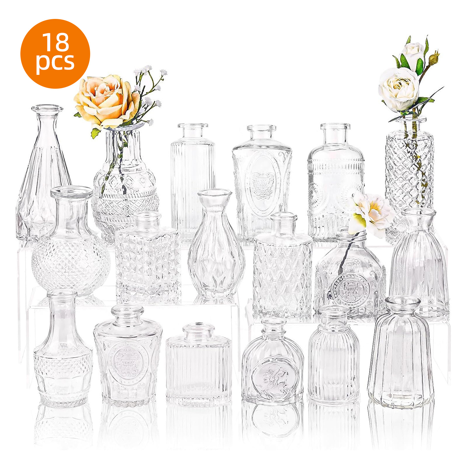 glass flower vases sold on Temu United States