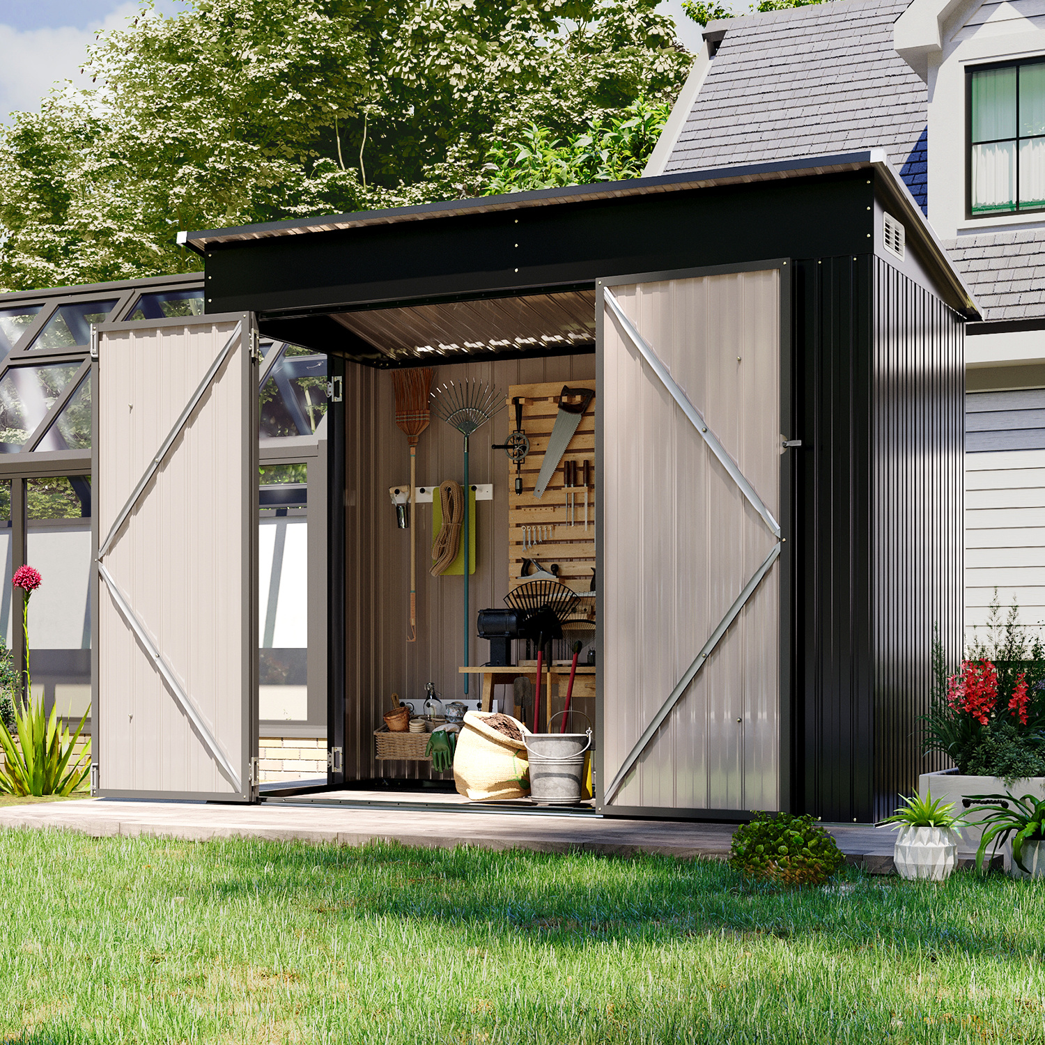 metal garden shed sold on Temu United States