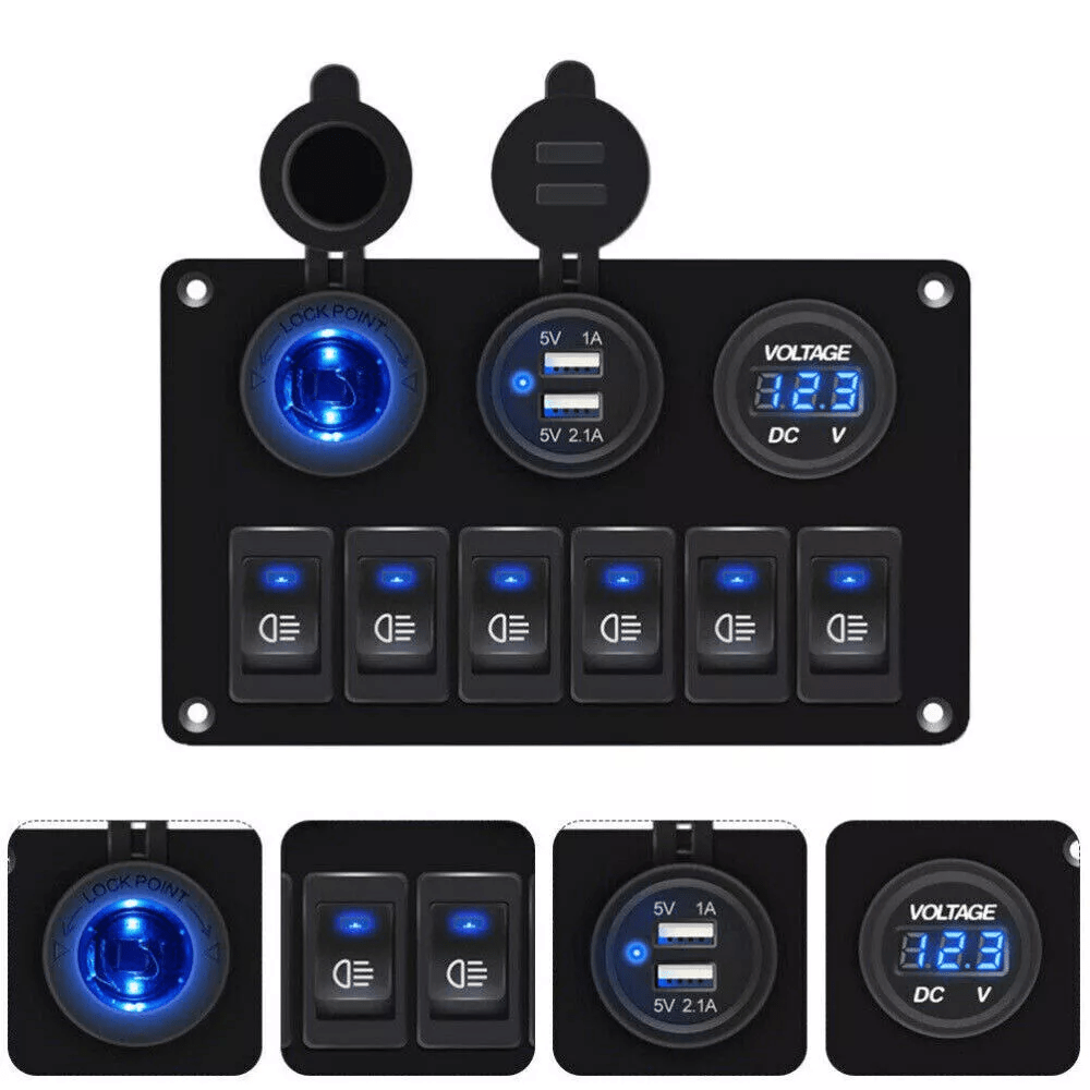 6 gang switch panel sold on Temu United States