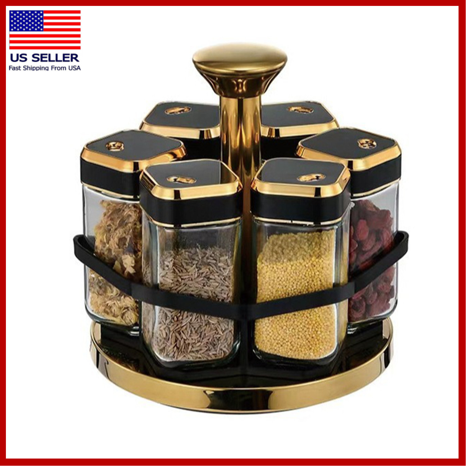 revolving spice rack sold on Temu United States