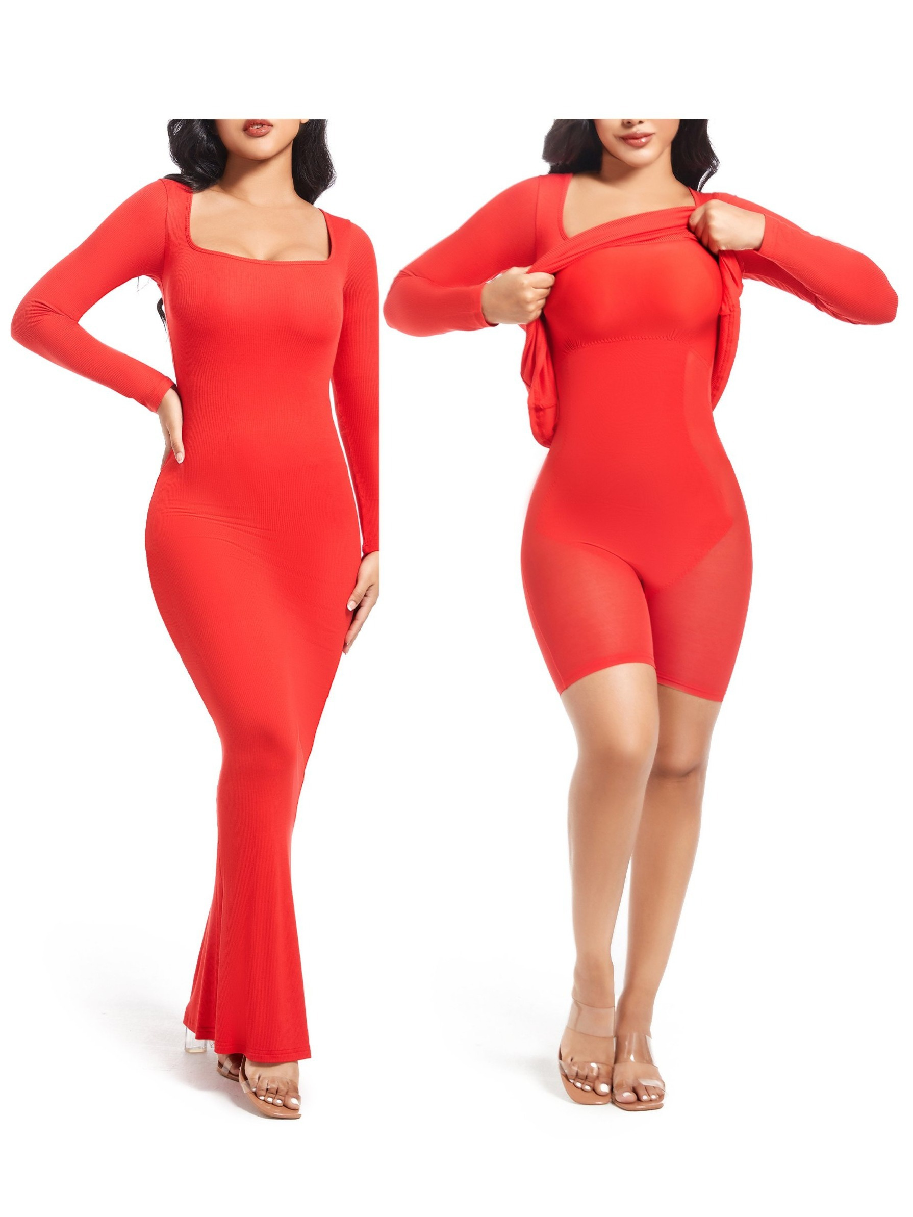 built in shapewear dress sold on Temu United States