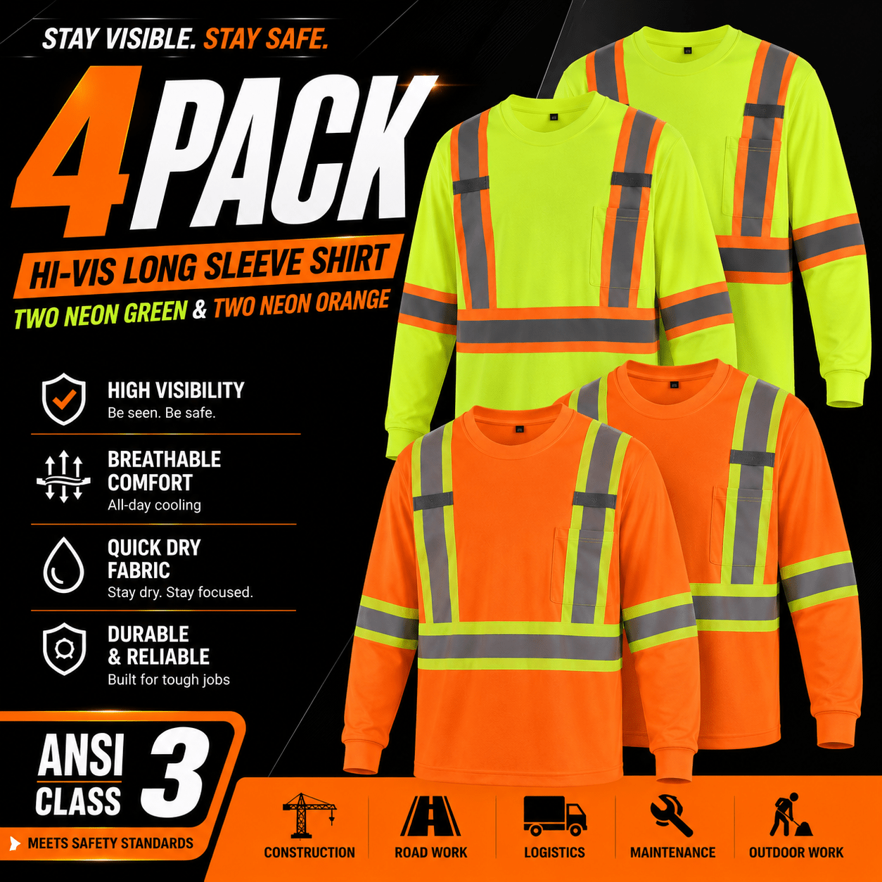 reflective safety shirt sold on Temu United States