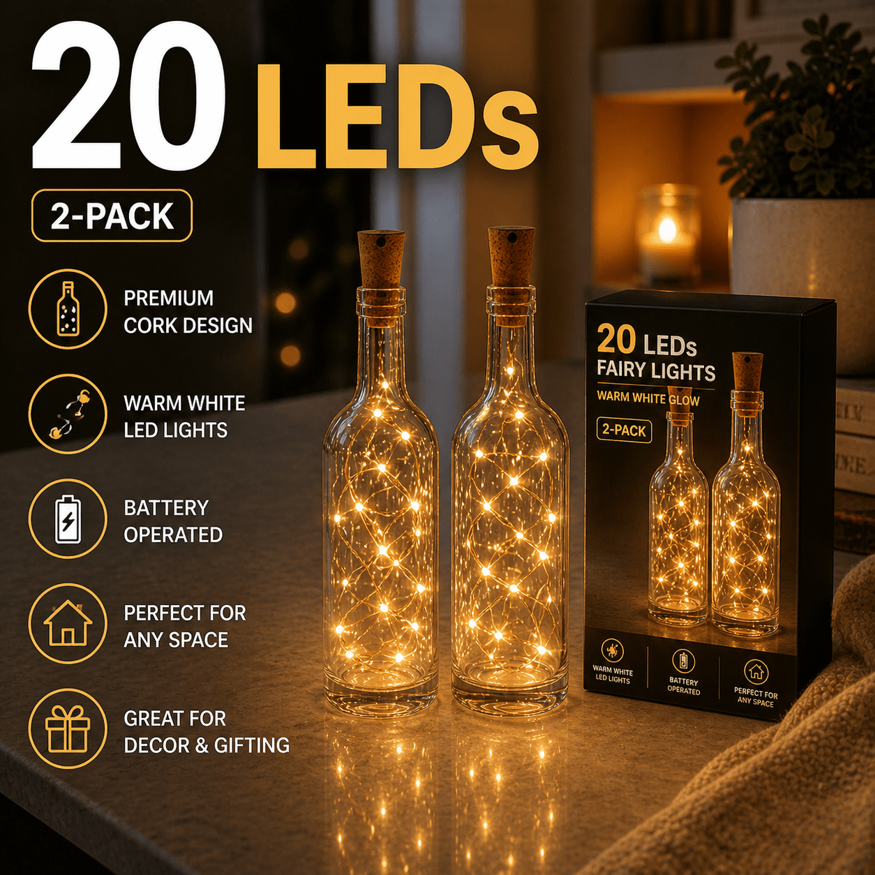 bottle lights sold on Temu United States