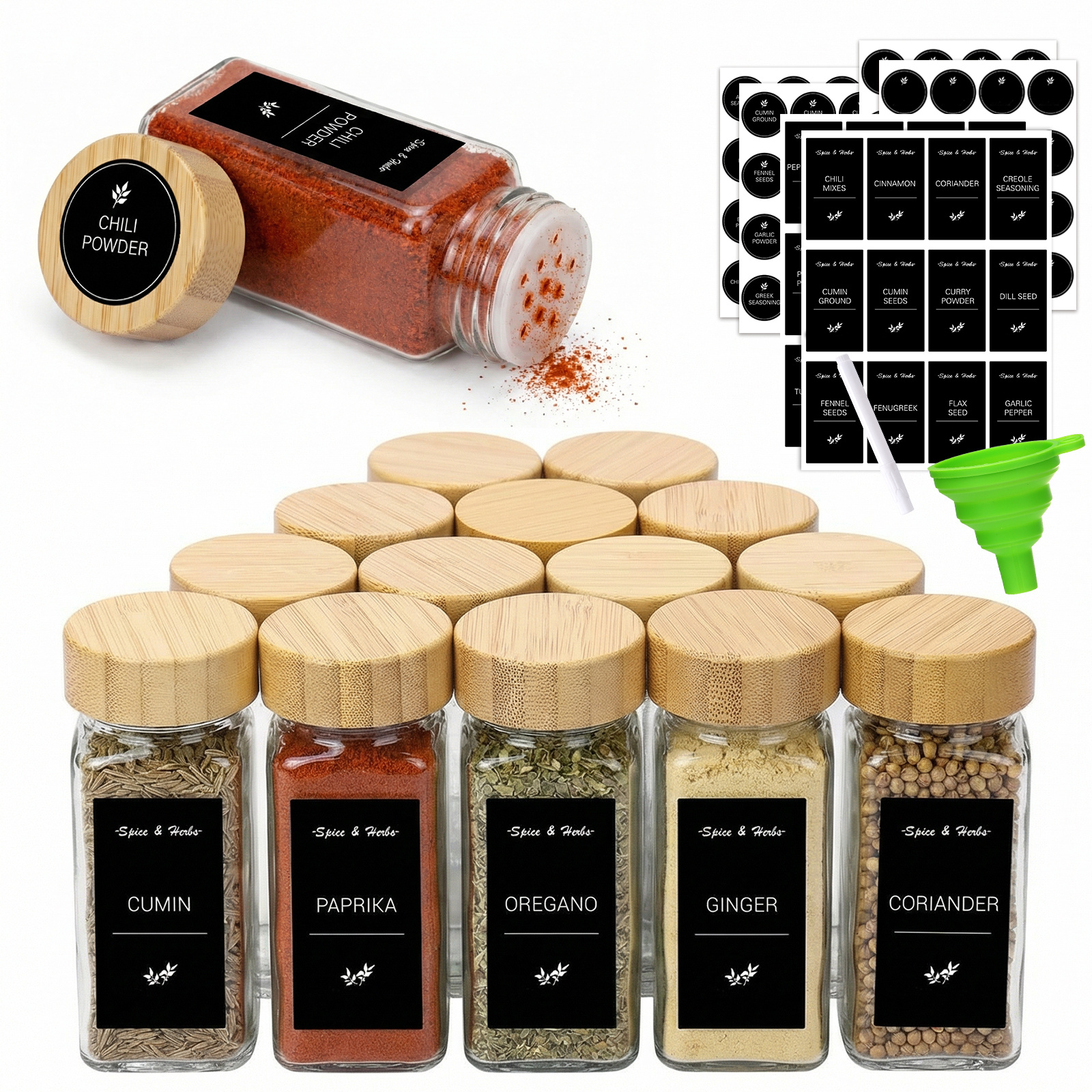 glass spice jars sold on Temu United States