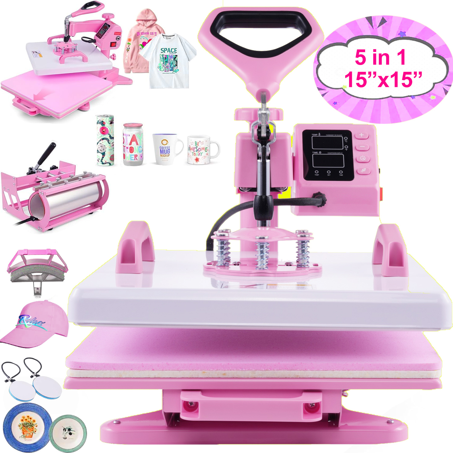 mini heat press machine sold on Temu United States