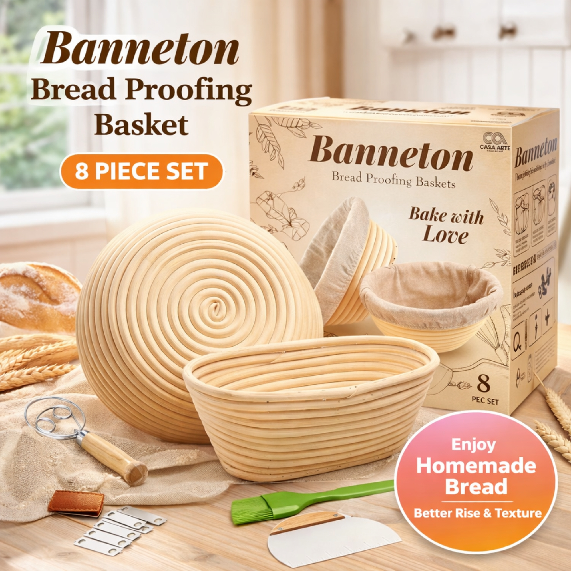 bread proofing baskets sold on Temu United States