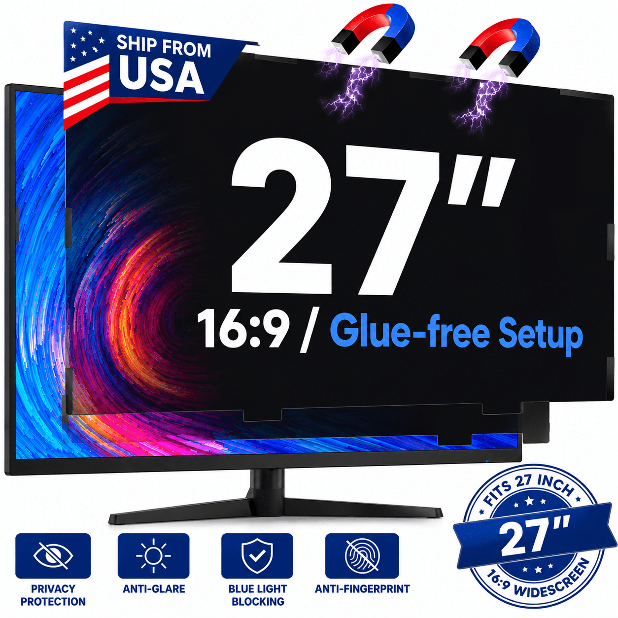 privacy screen monitor sold on Temu United States