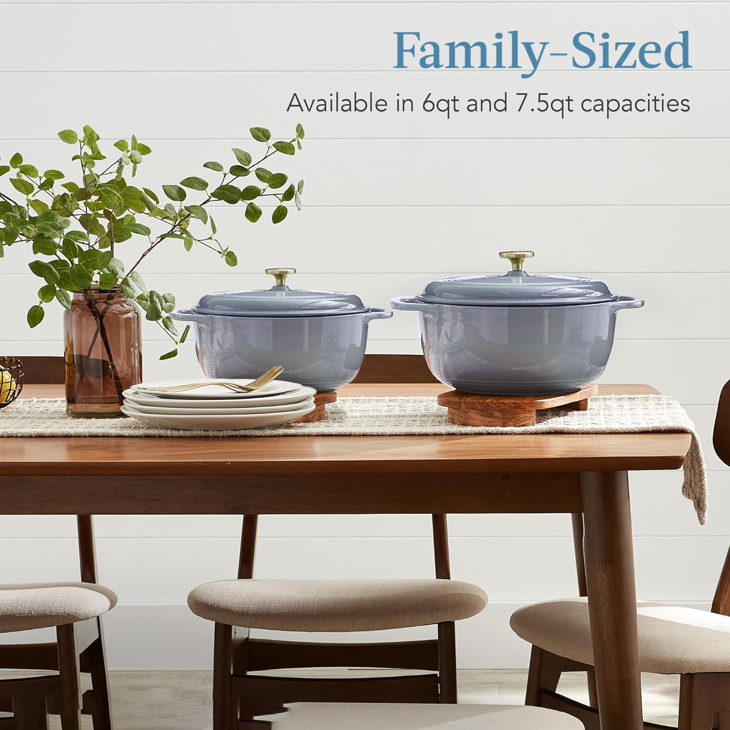 7.5 Quart Enamel Cast iron Round Dutch Oven Heavy duty - Temu