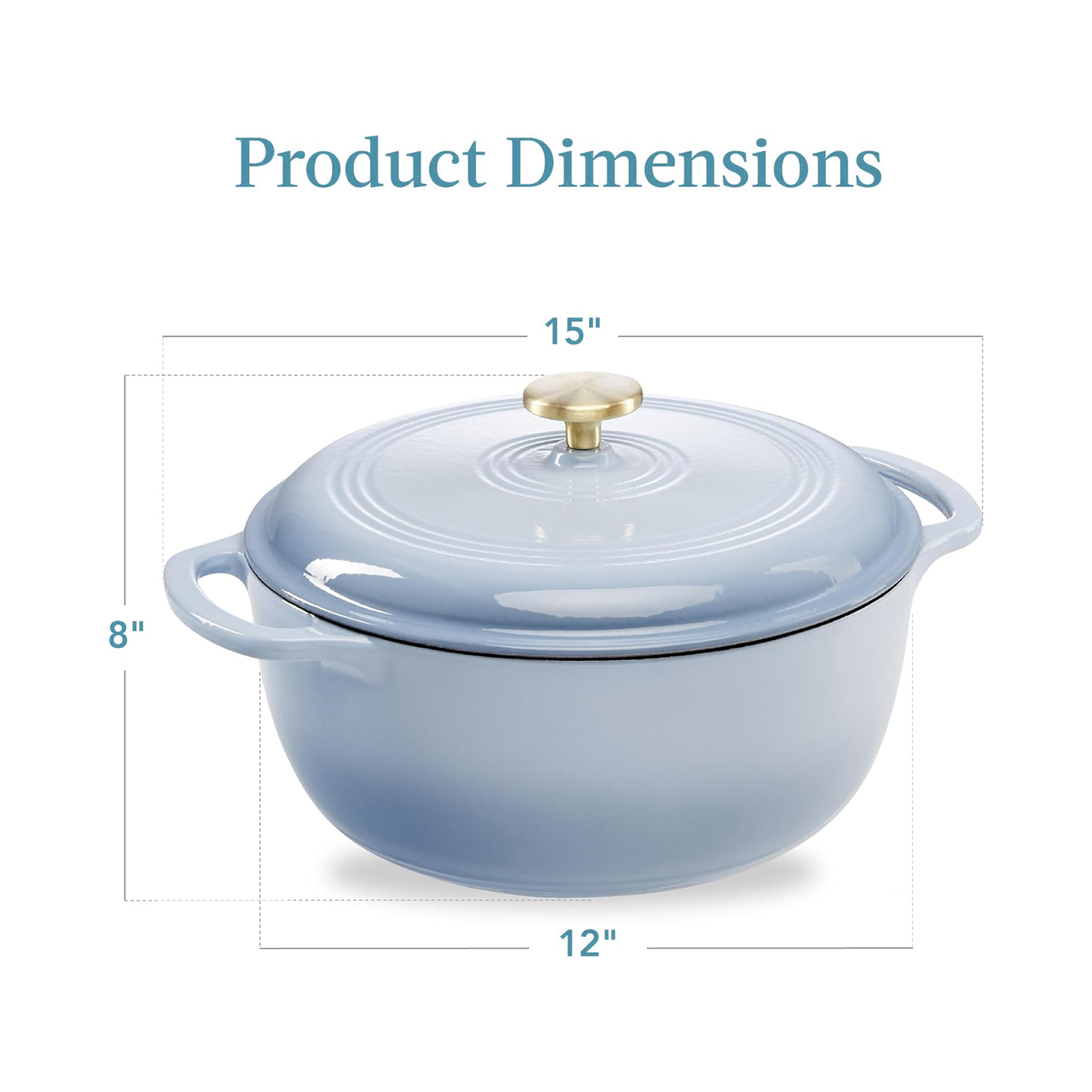 7.5 Quart Enamel Cast iron Round Dutch Oven Heavy duty - Temu