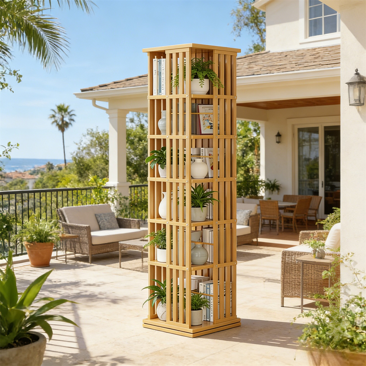 rotating book shelves sold on Temu United States