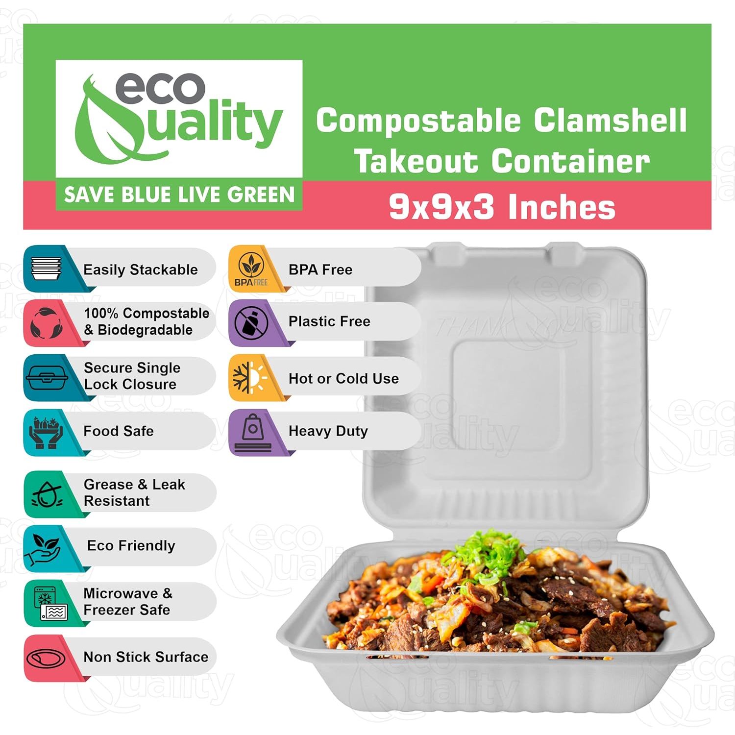 compostable square hinged clamshell take food container - Temu