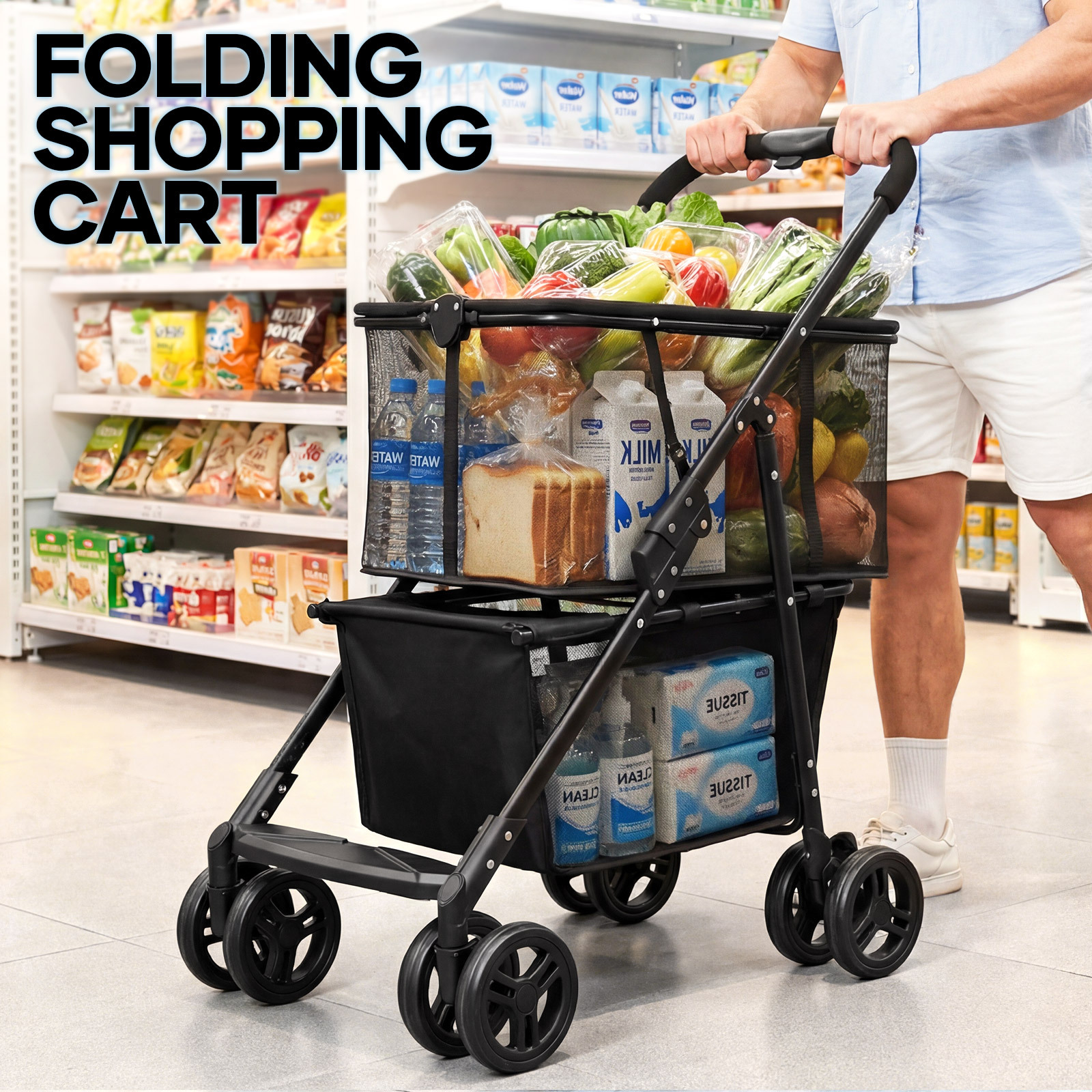 foldable trolleys sold on Temu Australia
