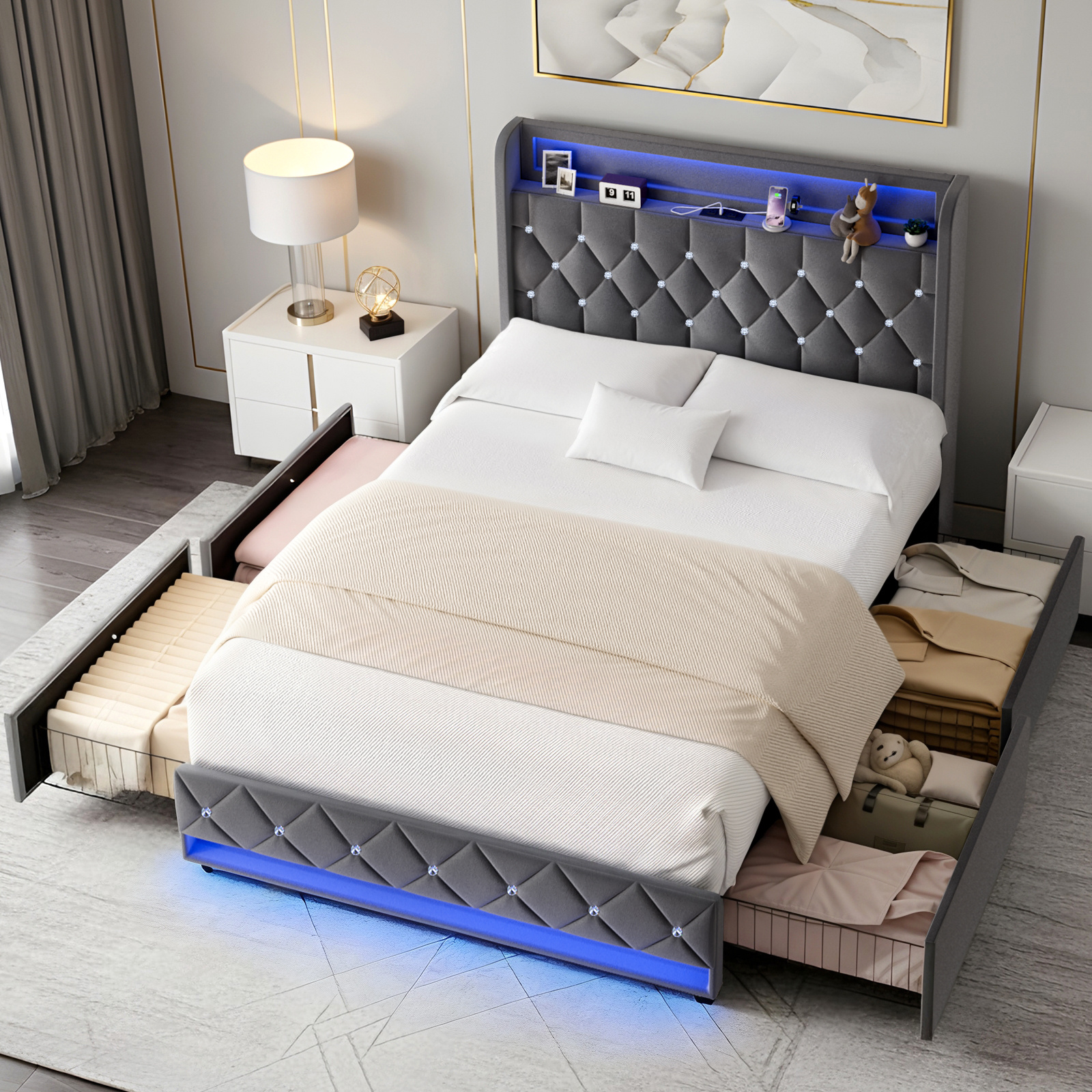 wood bed frame sold on Temu Australia