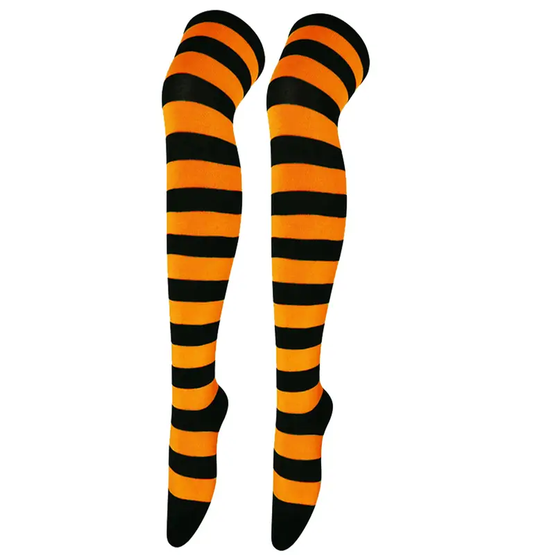 Striped Thigh High Socks Funny Cosplay Party Knee Socks Temu