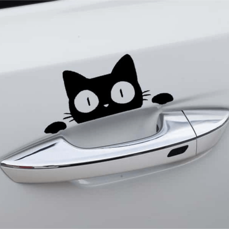 Cute Cartoon Cat Car Decal Add A Touch Fun Vehicle! - Temu