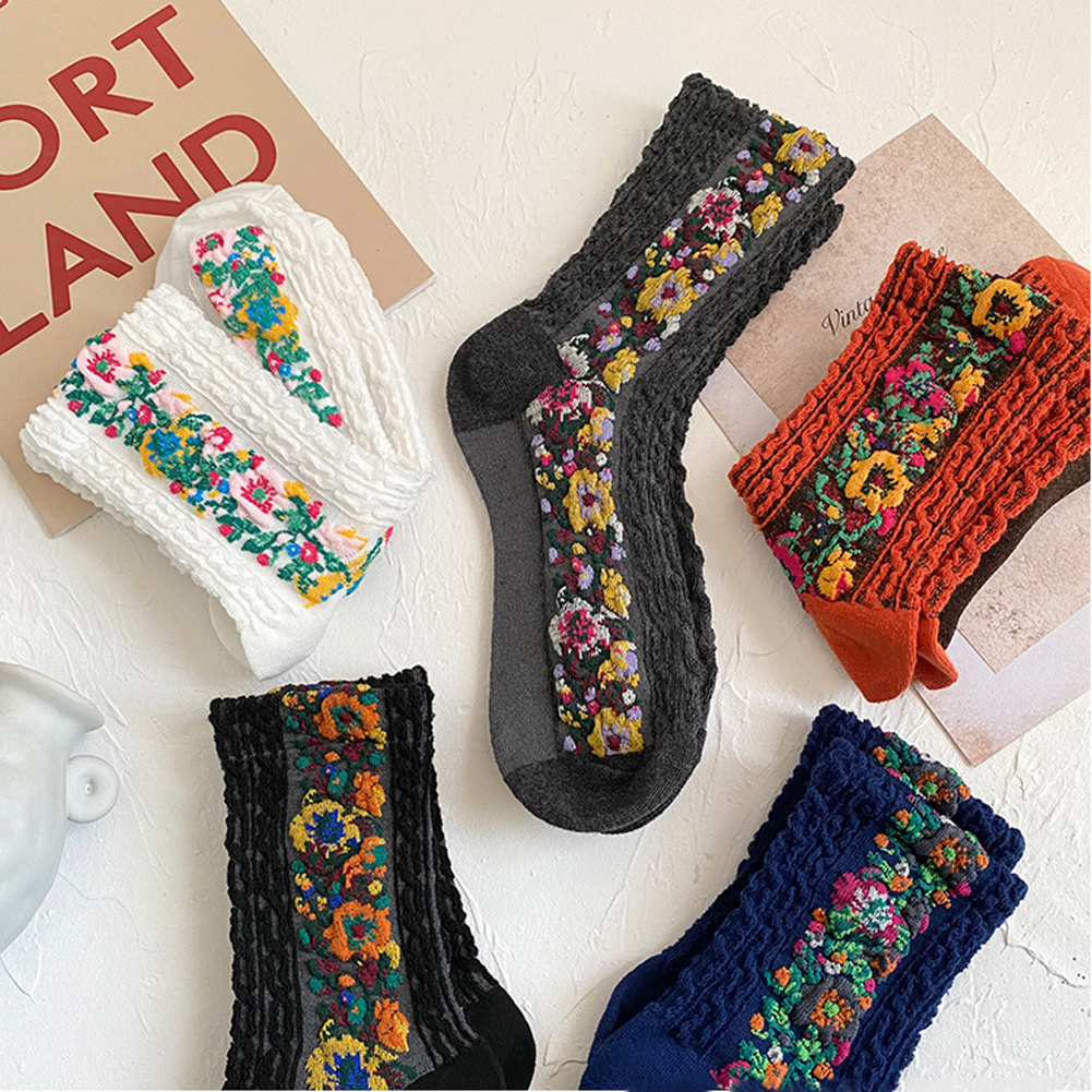 Women's Ethnic Embroidered Socks - Temu