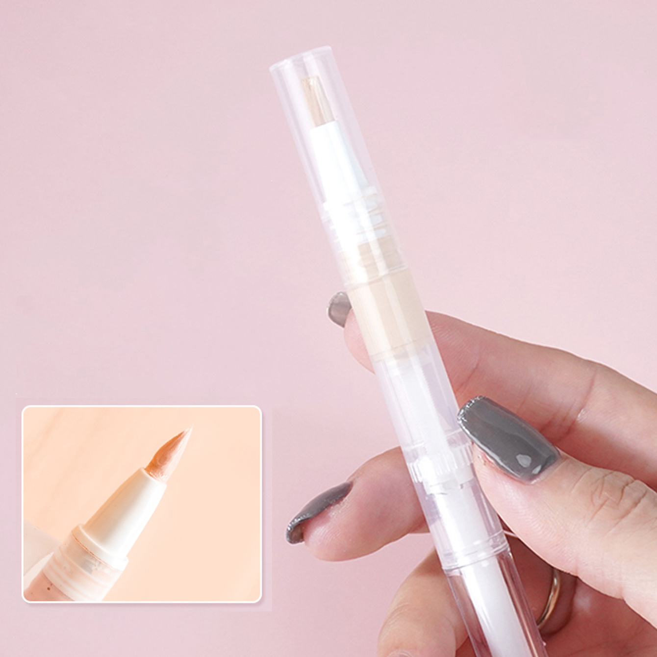 1pc Mini Portable Bottle With Brush Transparent Liquid Foundation ...