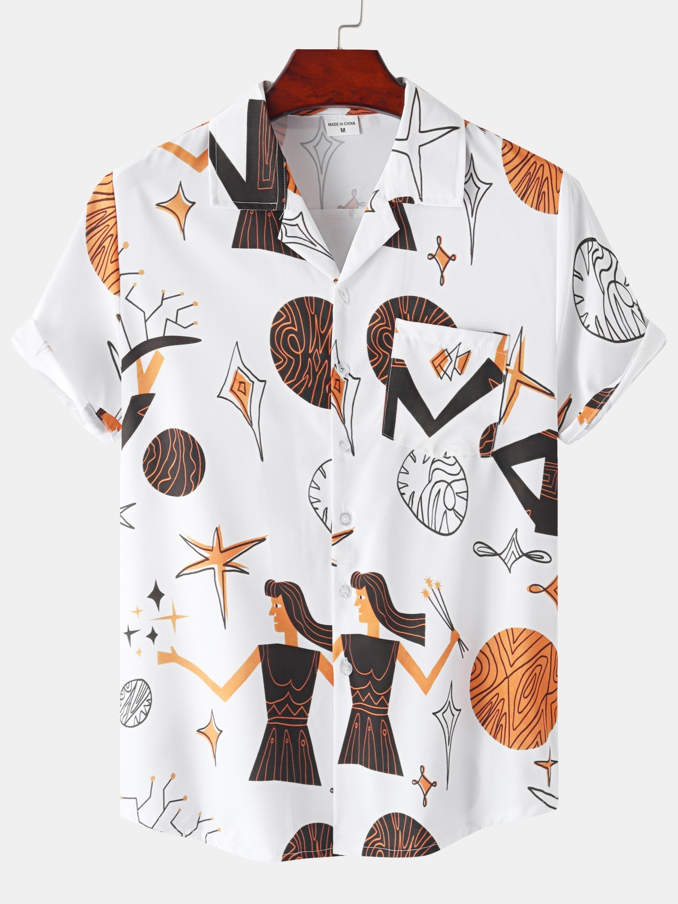 Small Size Order Size Men's White Digital Print Short Sleeve - Temu New ...