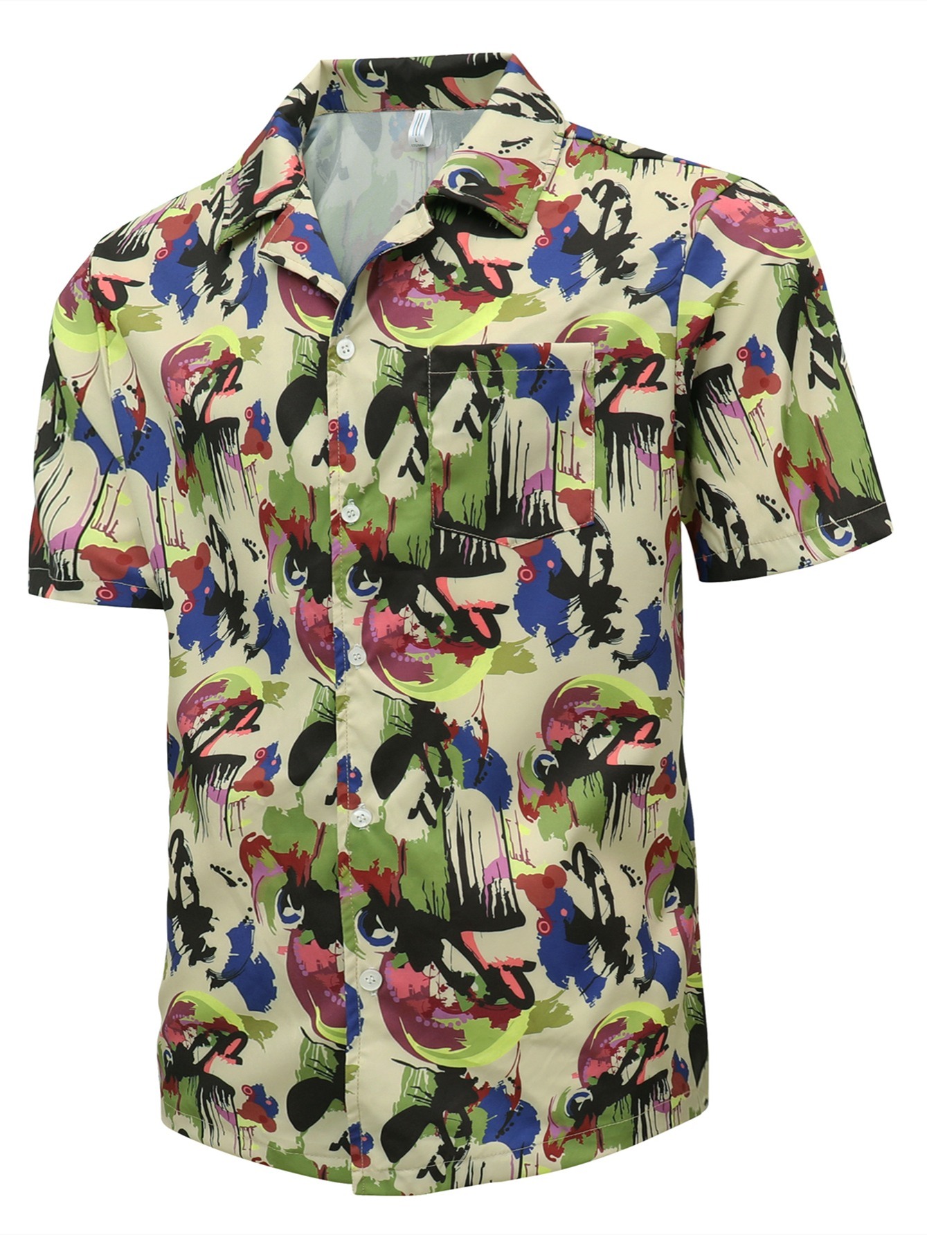 Men's Casual Resort Style Beach Style Printed Short Sleeve - Temu ...