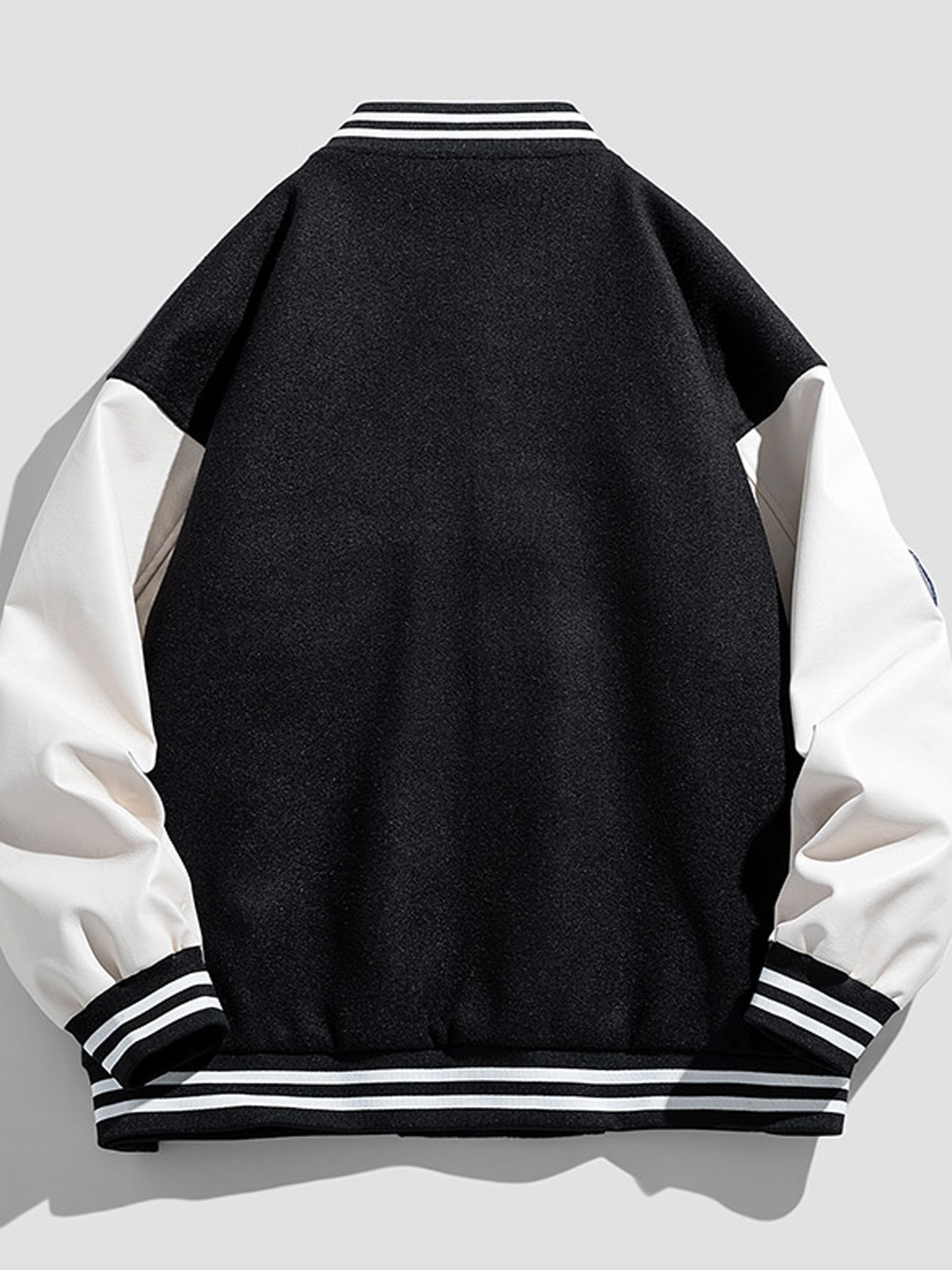 Men's Checkered Color Blocking Embroidered Baseball Jacket - Temu