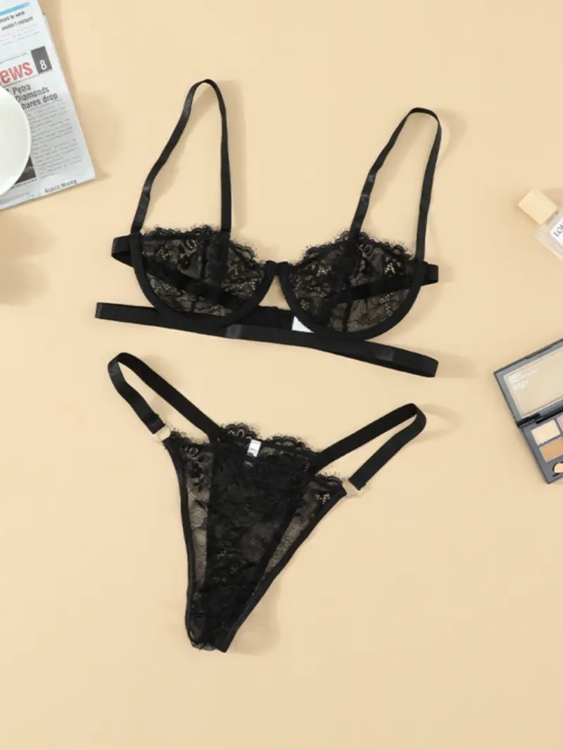 Adult Female Sexy Lace Lingerie Set Bra And Panty Temu
