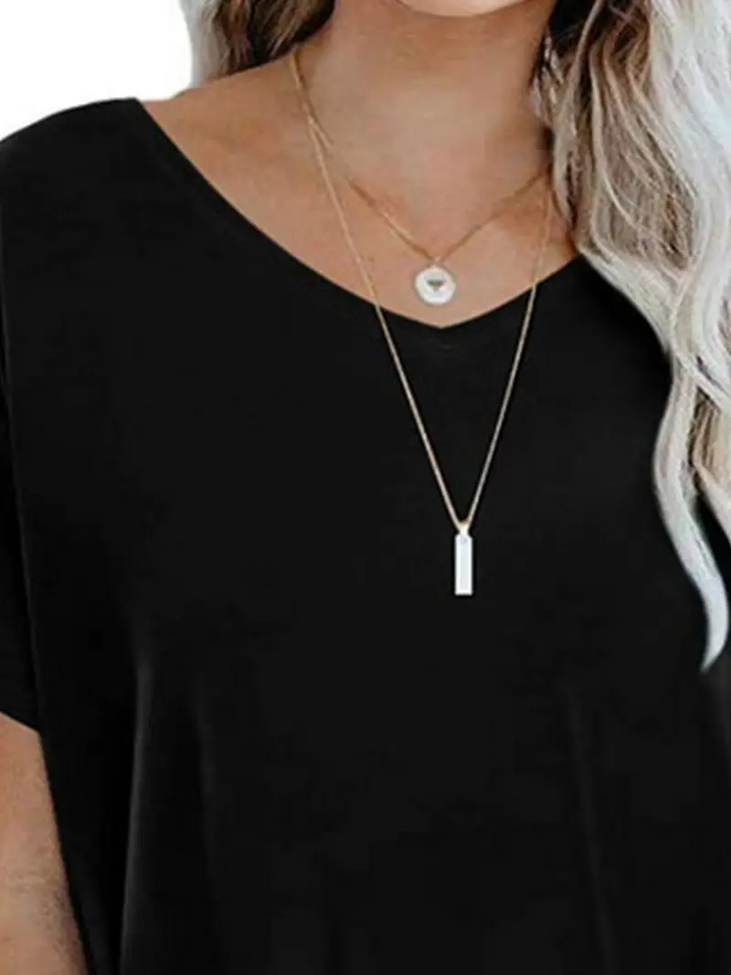 Loose V Neck Summer Fit T Shirt Casual Short Sleeve Fashion Temu
