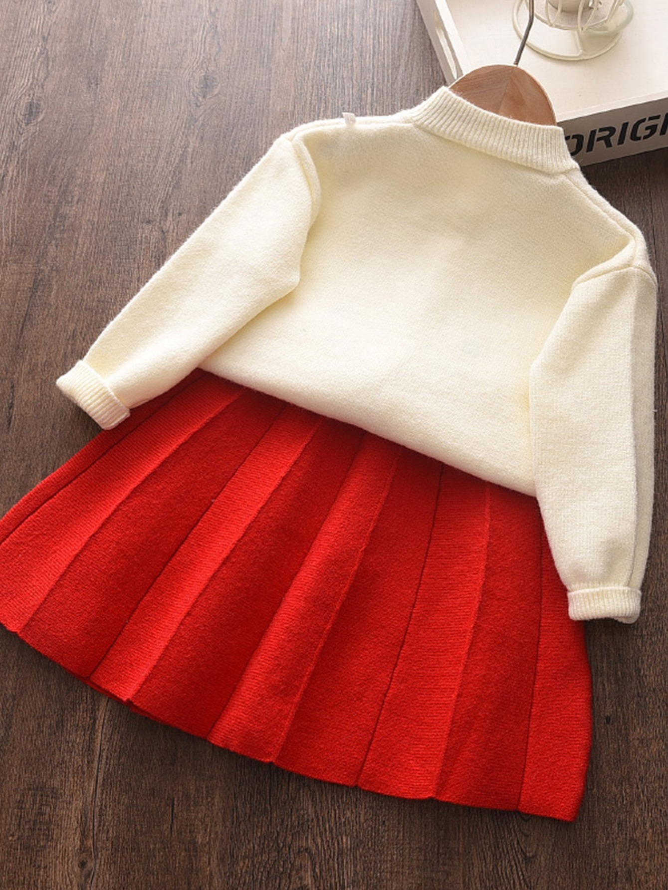Girls Knit Cardigan Sweater Pleated Skirts Set Baby Kids - Temu United