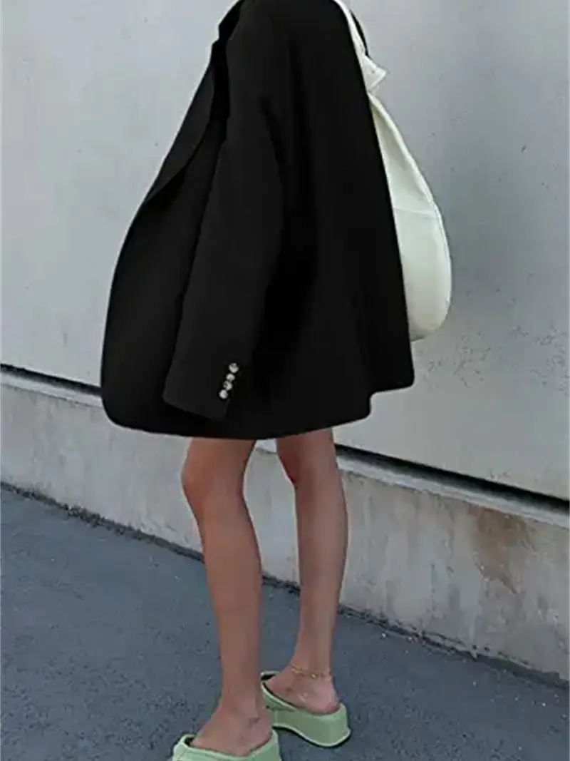 Womens Oversized Casual Blazer Lapel Long Sleeve Elegant Temu New