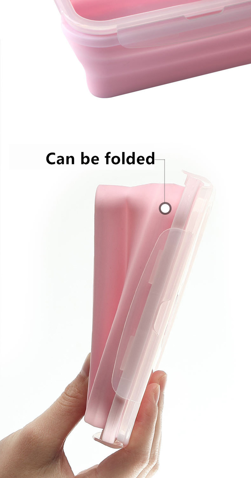 Kitchen Silicone Rectangle Lunch Box Collapsible Bento Box - Temu Ireland