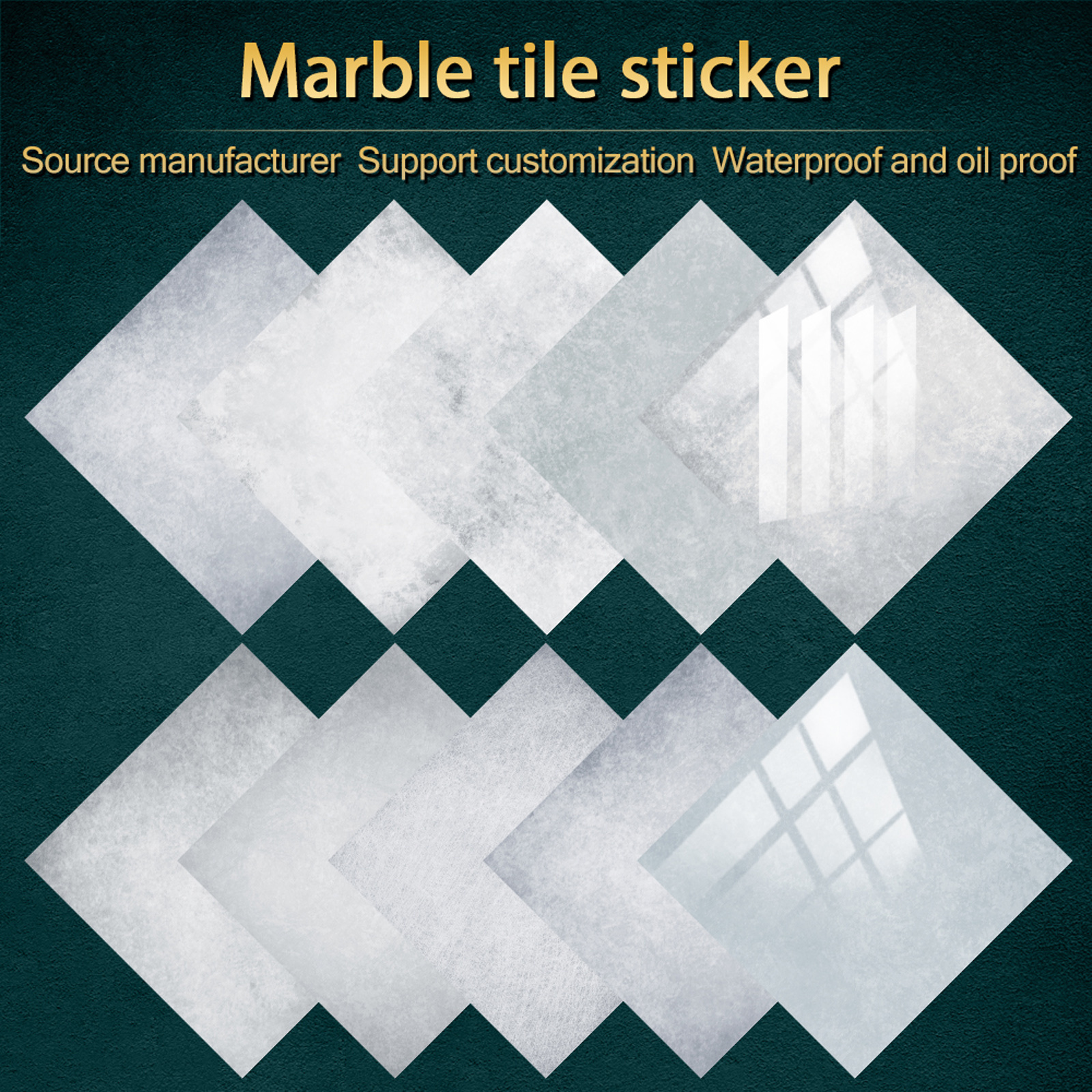 Marble Decor Kitchen Tile Sticker Removable Bathroom Vinyl - Temu Australia