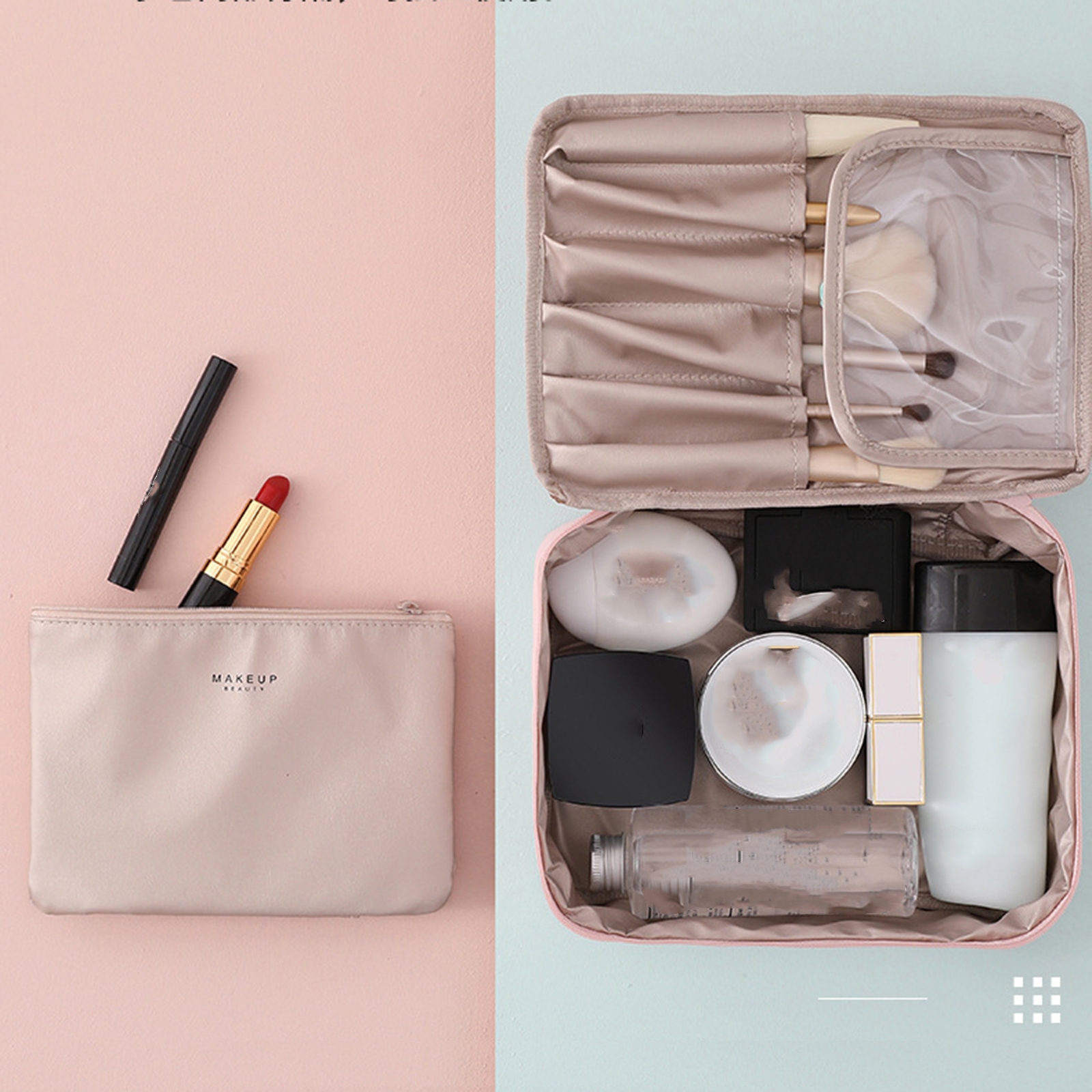 travel makeup bag cosmetic bag makeup bag toiletry bag women - Temu ...