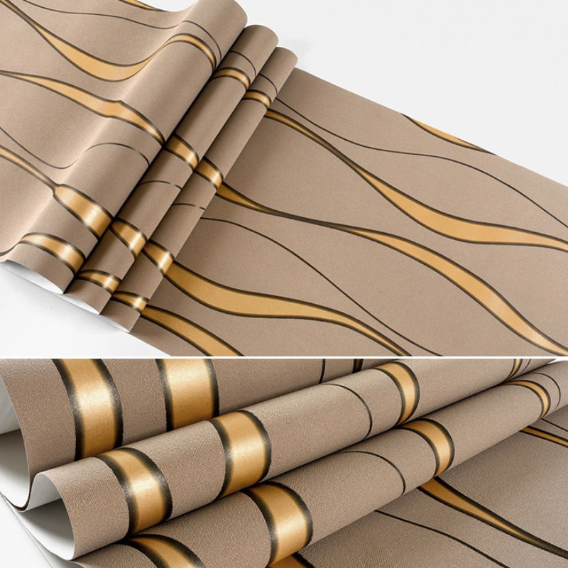 Modern 3d Striped Non woven Wallpaper Bedroom Living Room - Temu