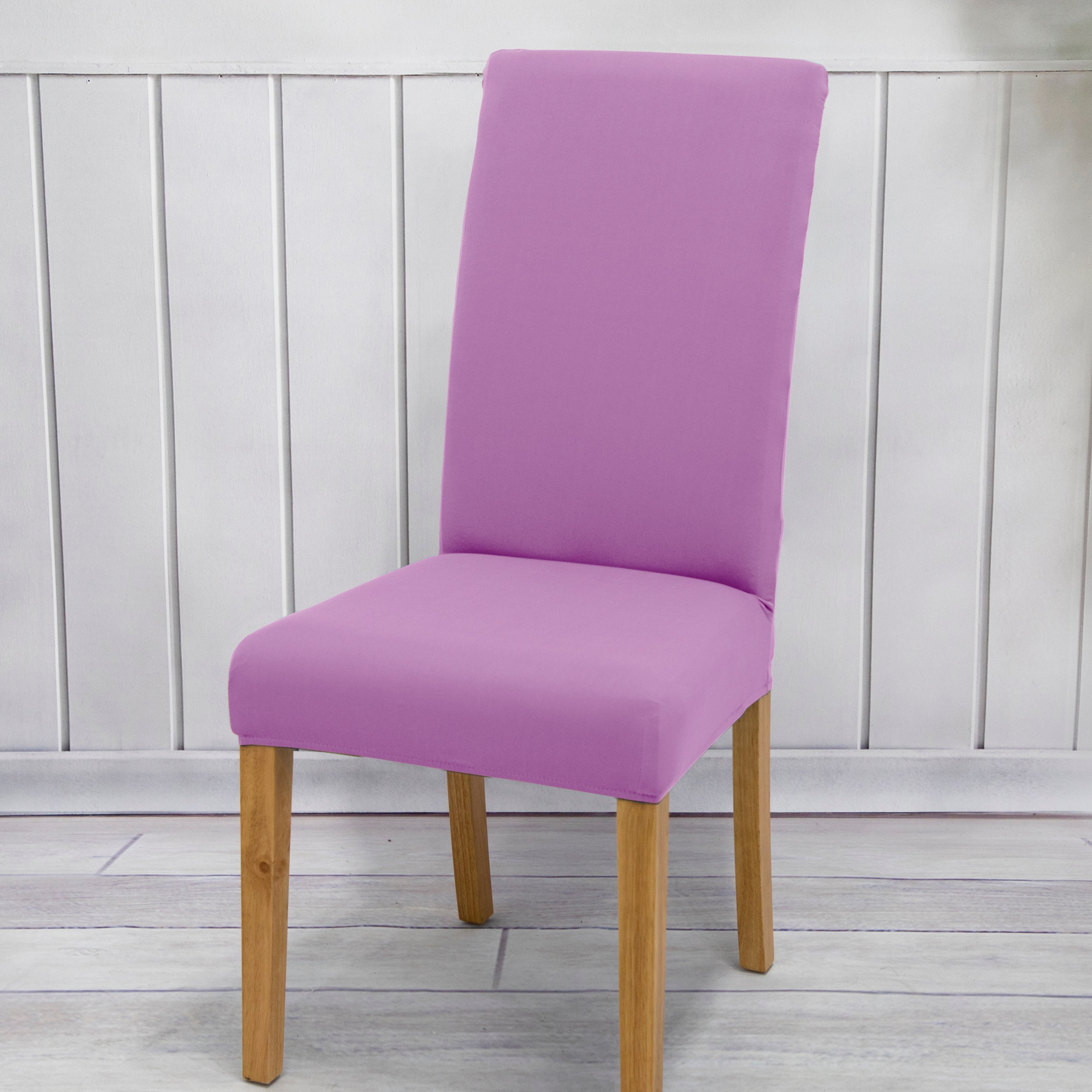 Purple dining chair covers store