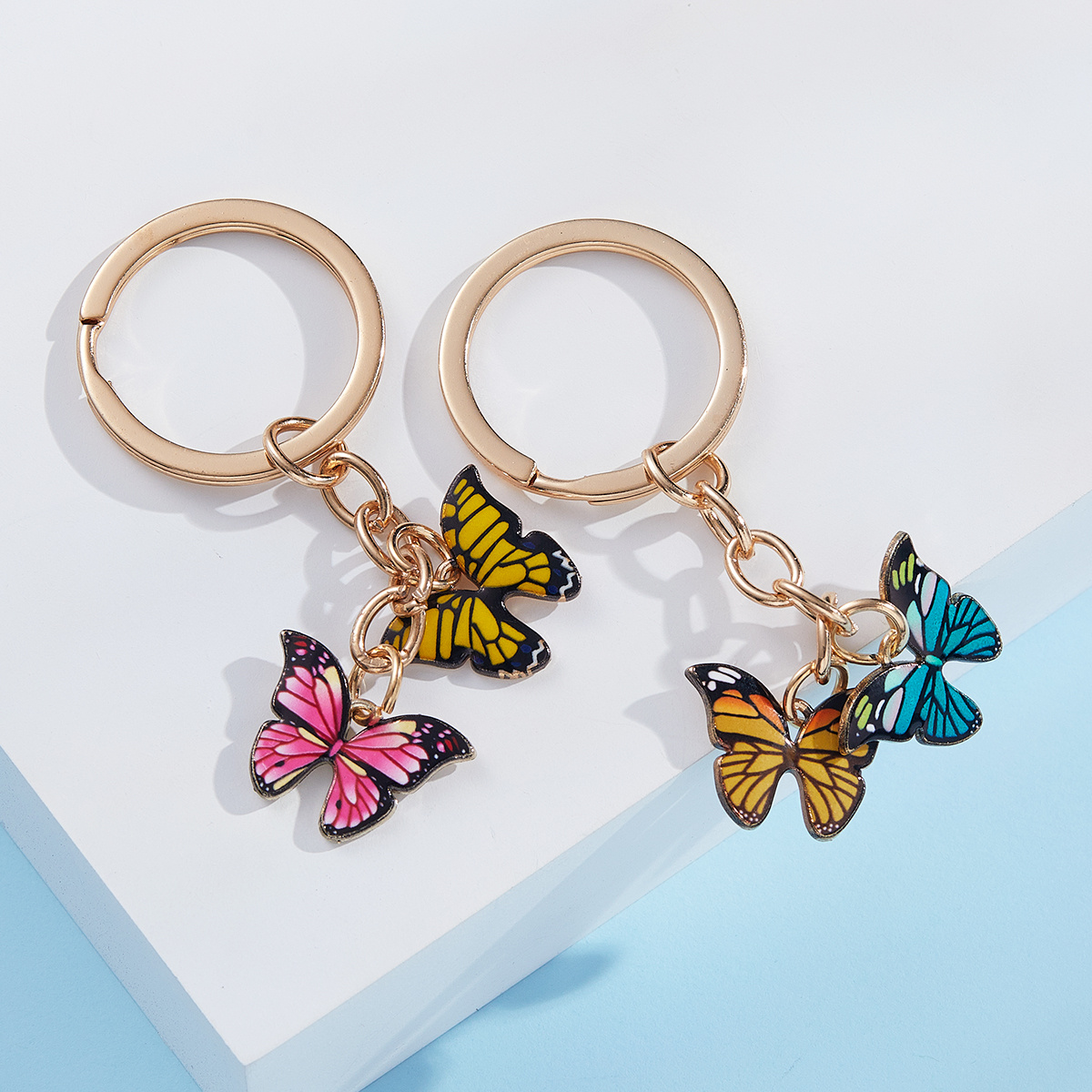 2pcs/set Alloy Butterfly Charm Keychain | High-quality & Affordable ...