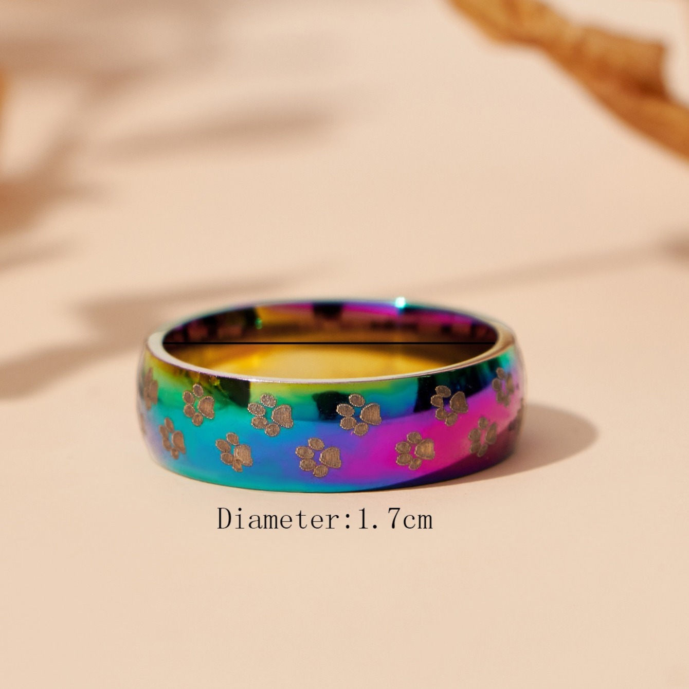 1 Cat Paw Colorful Stainless Steel Ring - Temu Australia