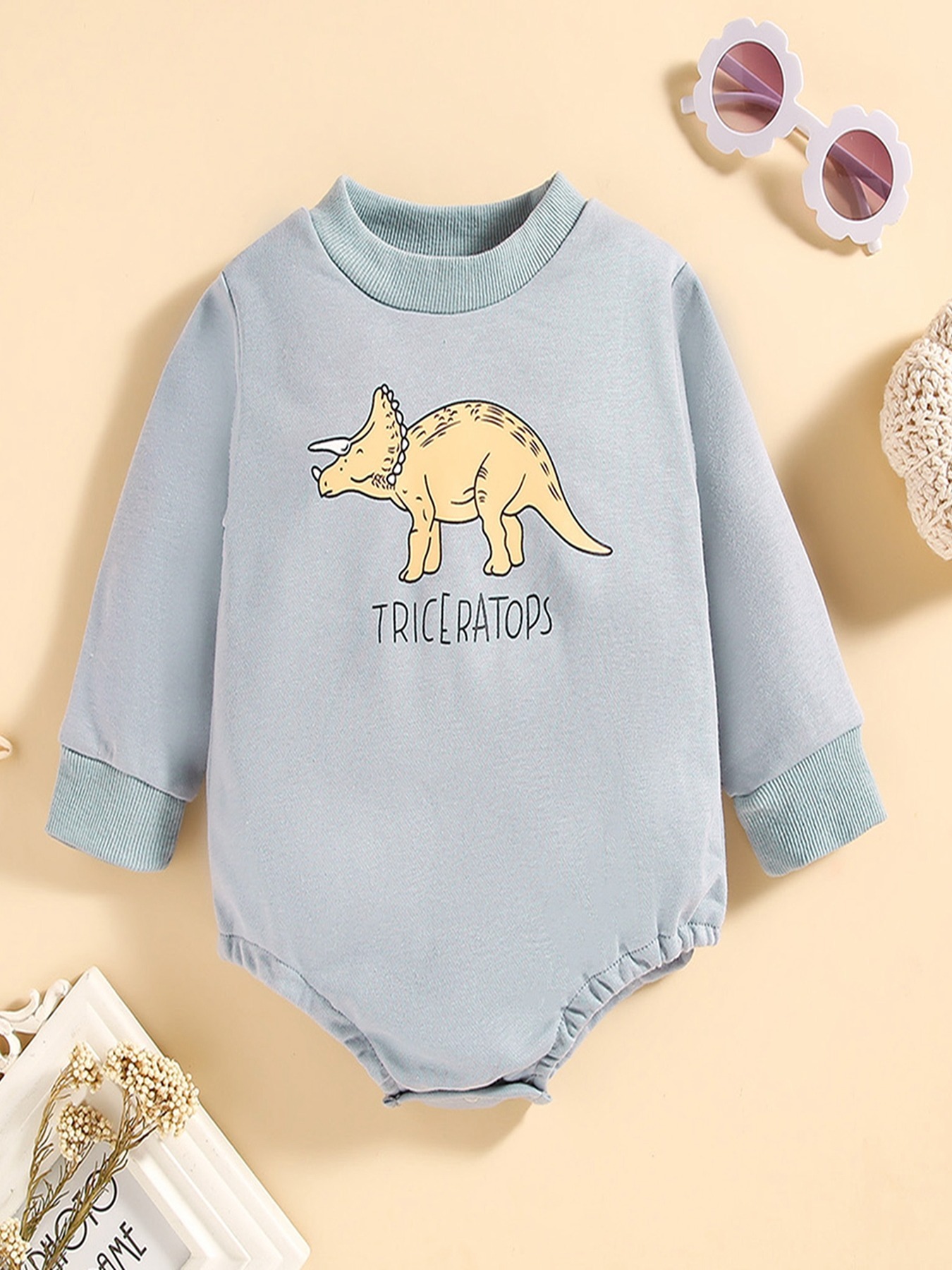 Baby Toddlers Crewneck Sweatshirt Onesie Dinosaur Print Long - Temu New Zealand