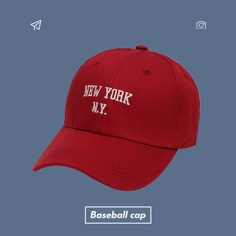 "ny" Letter Embroidered Baseball Cap Solid Top - Temu Australia