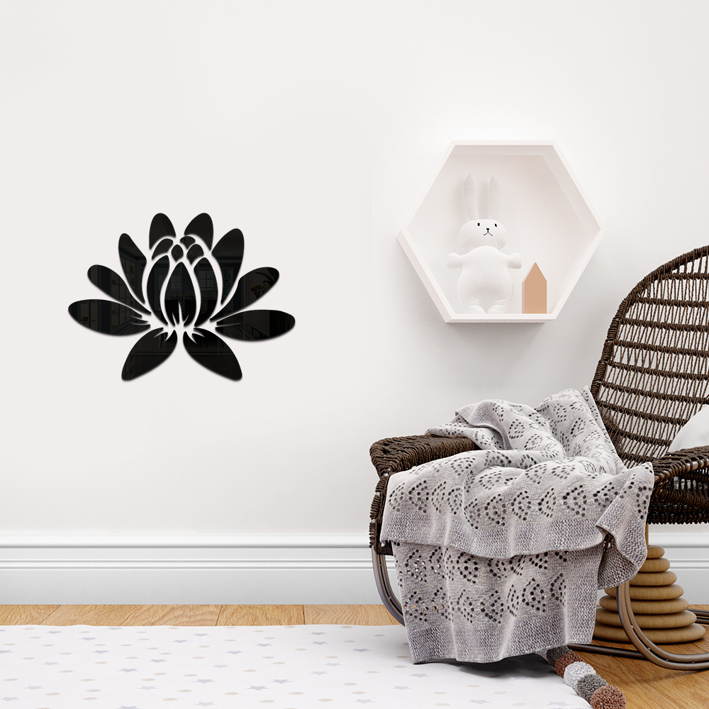 Mirror Wall Stickers Lotus Flower Acrylic Non glass Mirror - Temu ...