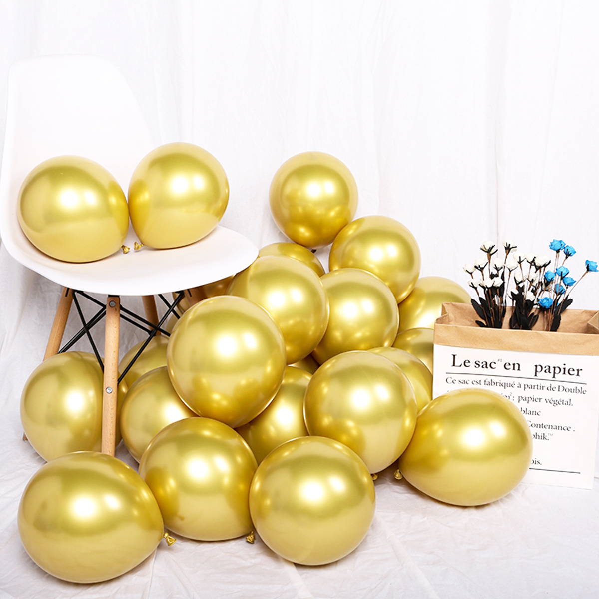 20 Piezas - Globos De Metal De 2,8 G Y 12 Pulgadas, Globos Decorativos ...