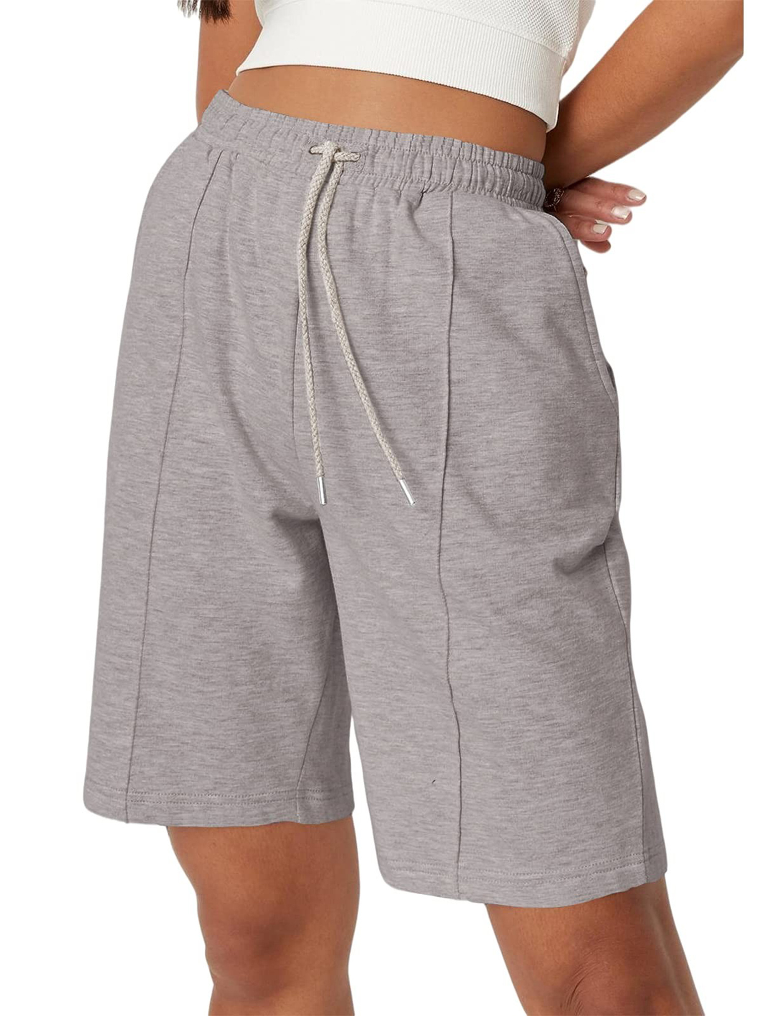 Women's Shorts Loose Solid Color Casual Fashion Drawstrin Shorts ...