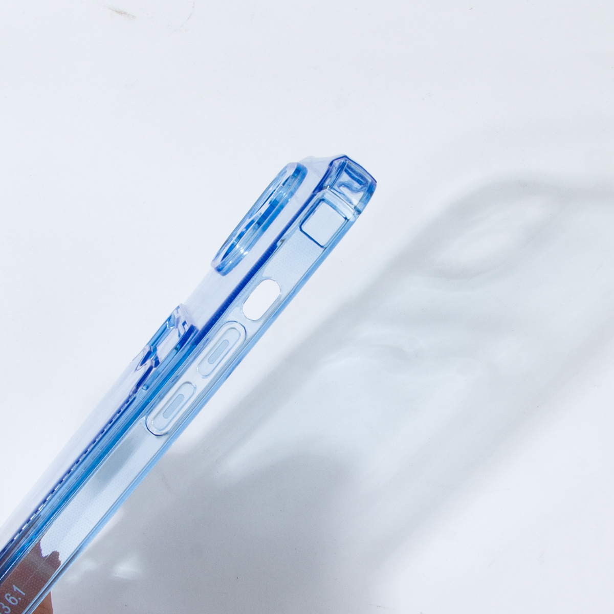 1pc Blue Transparent Card Bag With Lens Protection Silicone Phone Case - Cell Phones ...