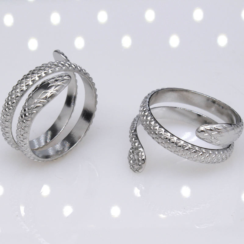 1pc Fashionable Chic Vintage Snake Embossed Ring Jewelry - Temu Australia