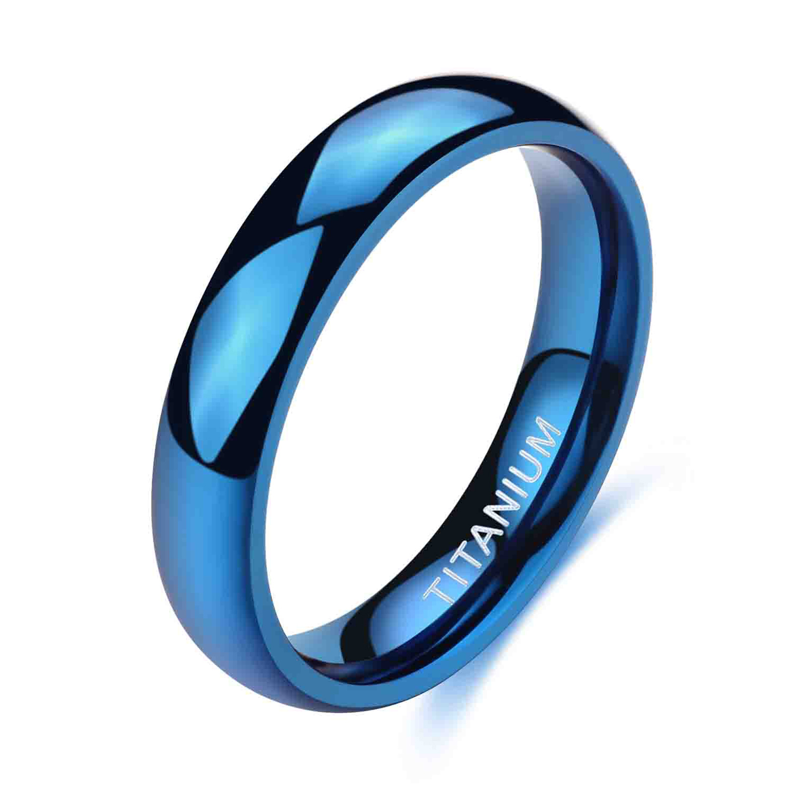 Men's Fashionable Multisize Blue Titanium Ring - Temu Norway