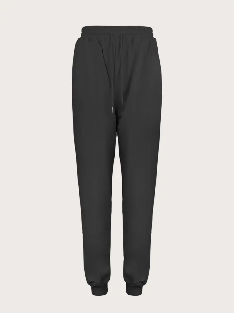 Solid Drawstring Elastic Sweatpants High Waist Temu United Arab Emirates
