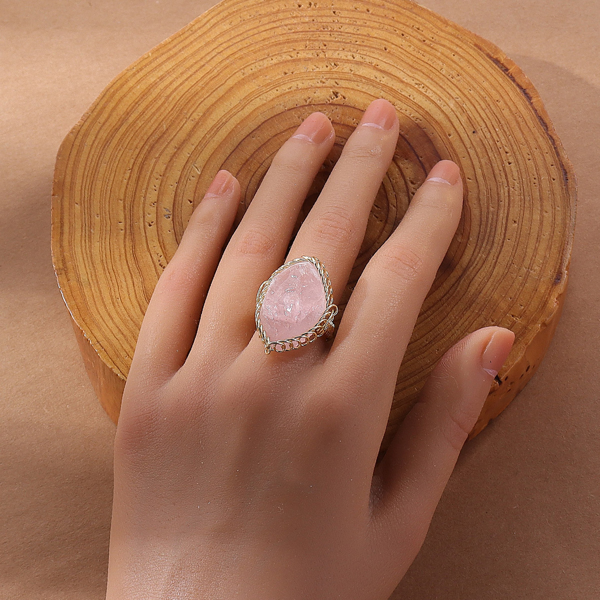 Natural Stone Handmade Copper Ring - Temu United Kingdom