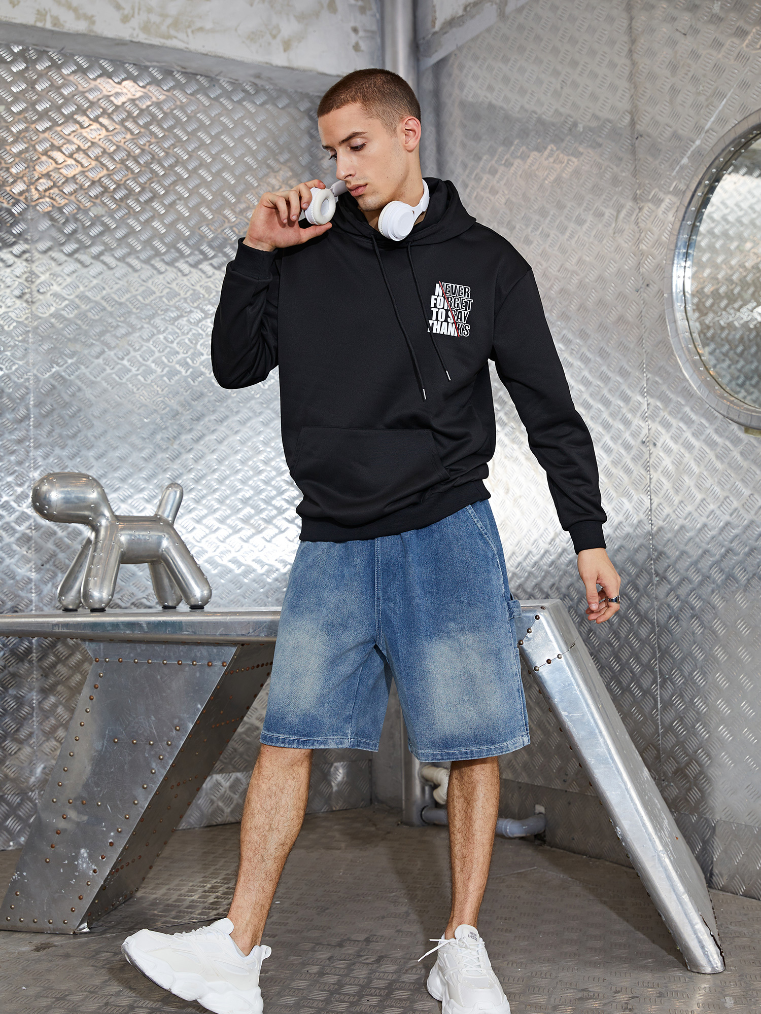 Men's Slogan Graphic Drawstring Hoodie - Temu Norway