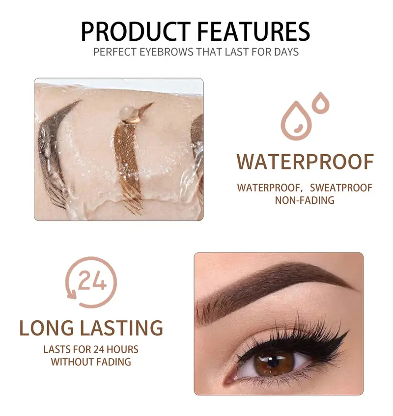 Long lasting Waterproof Eyebrow Gel Brush Matte Finish - Temu Long lasting Waterproof Eyebrow Gel Brush Matte Finish - Temu