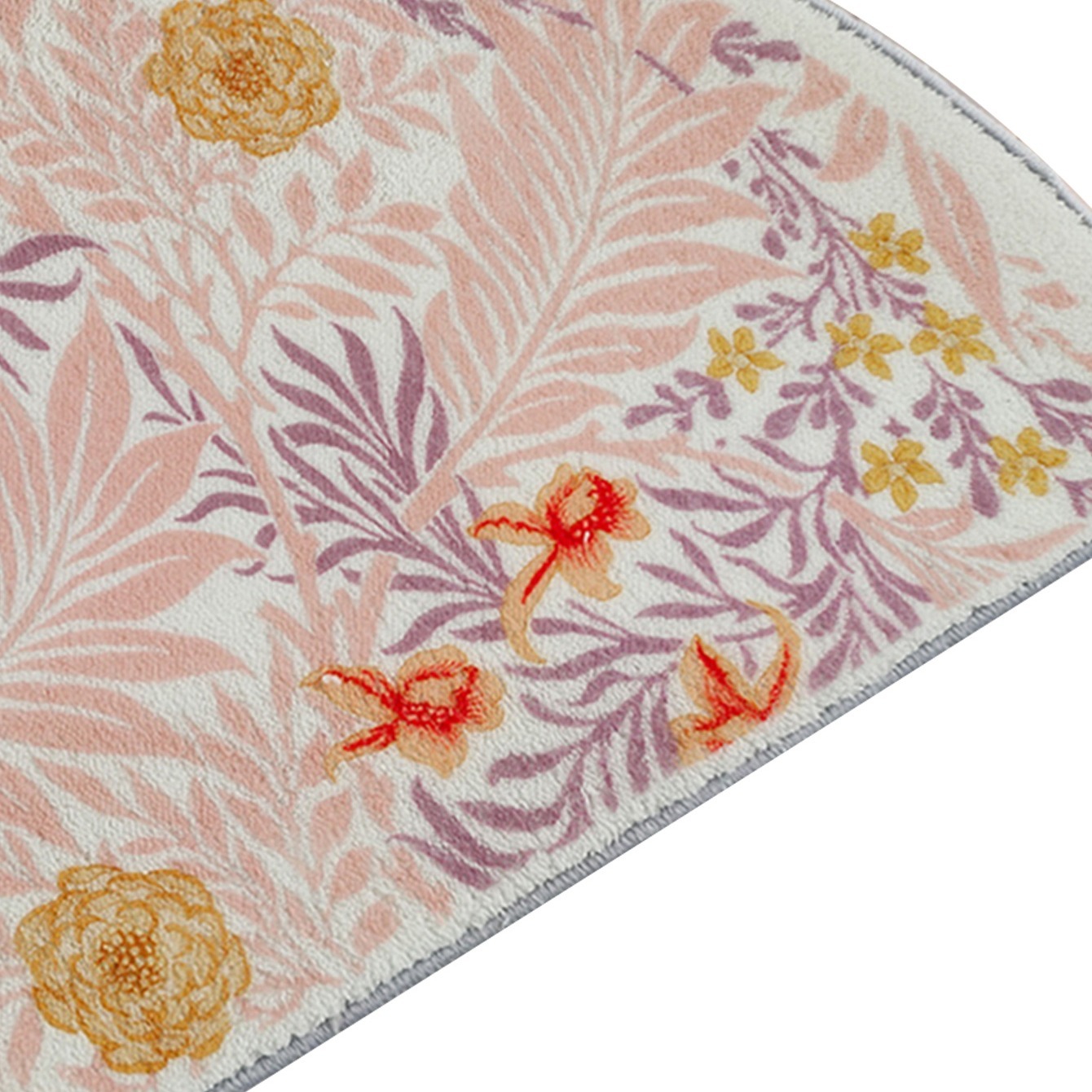 Floral Pattern Semicircle Area Rug Super Soft Non slip Faux - Temu ...